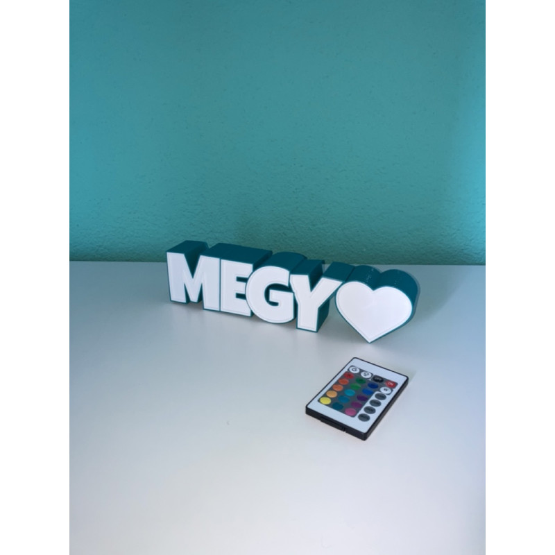Lampe coeur avec nom LED